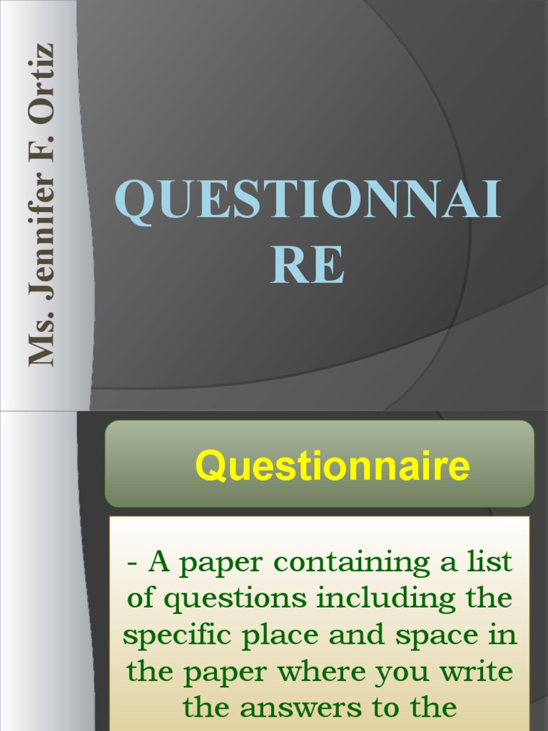 Questionnaire | Download Free PDF | Questionnaire | Multiple Choice