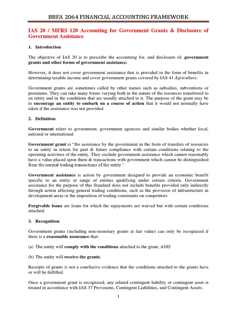 Chapter 13 IAS 20 Govt Grant | PDF | Depreciation | Expense