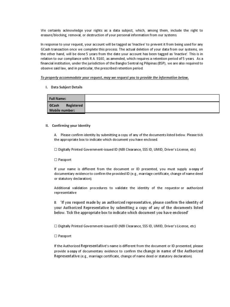 Account Deletion Form | PDF | Identity Document | Government