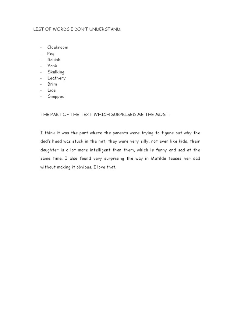 Matilda - Chapter 3 | PDF