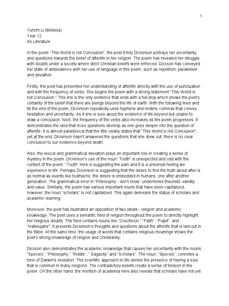 The World Is Not Conclusion Analysis | PDF | Faith | Afterlife