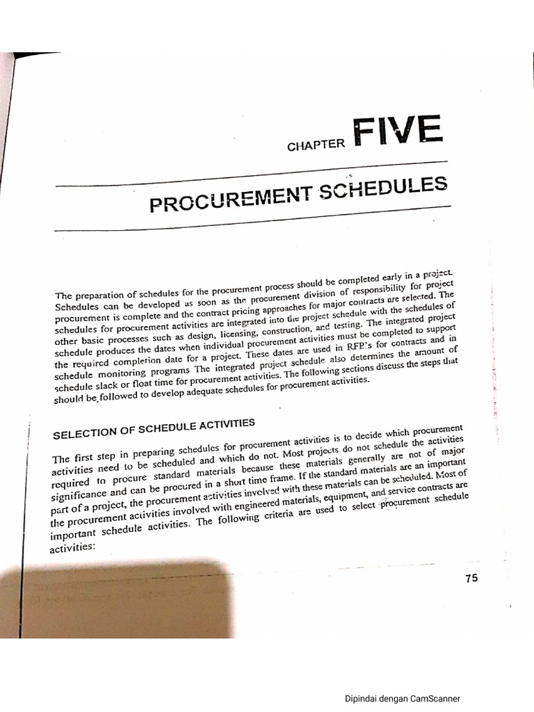 Procurement Schedule | PDF