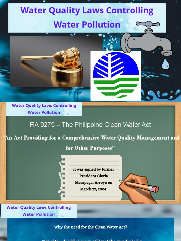 Water Quality Laws Controlling Water Pollution | PDF | Clean Water Act ...