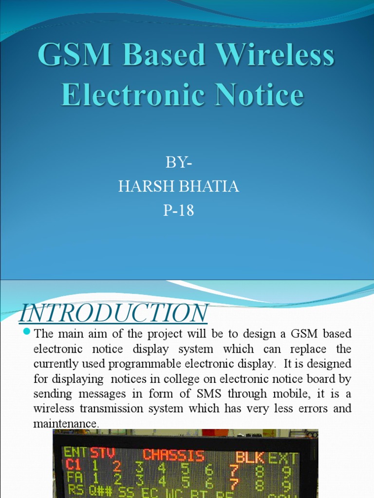 GSM Based Wireless Electronic Notice Board | Descargar gratis PDF | Gsm ... GSM Based Wireless Electronic Notice Board | Descargar gratis PDF | Gsm ...