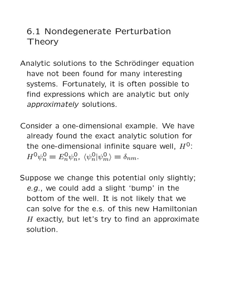 Perturbation Theory | PDF | Perturbation Theory (Quantum Mechanics ...