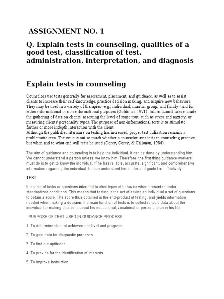 Assessing Individuals Through Psychological Testing: An Overview of ...