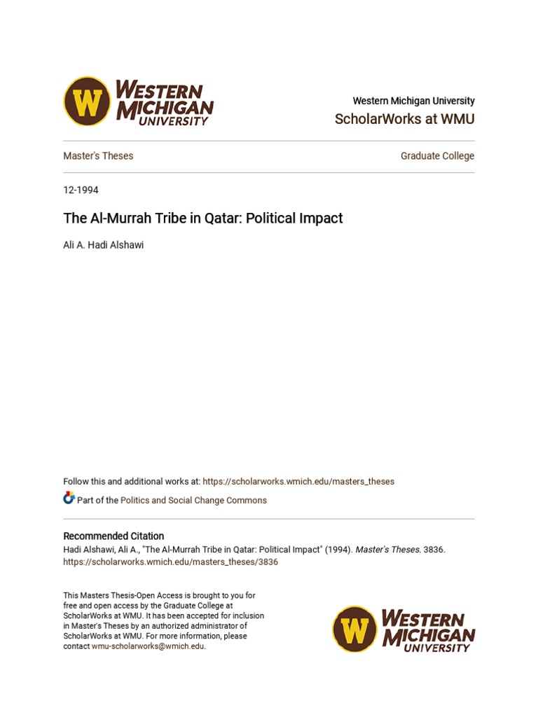 The Al-Murrah Tribe in Qatar - Political Impact | PDF | Qatar | Arabian ...