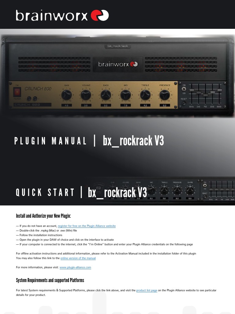 Plugin Manual: BX - Rockrack V3 | PDF | Equalization (Audio) | Electronics