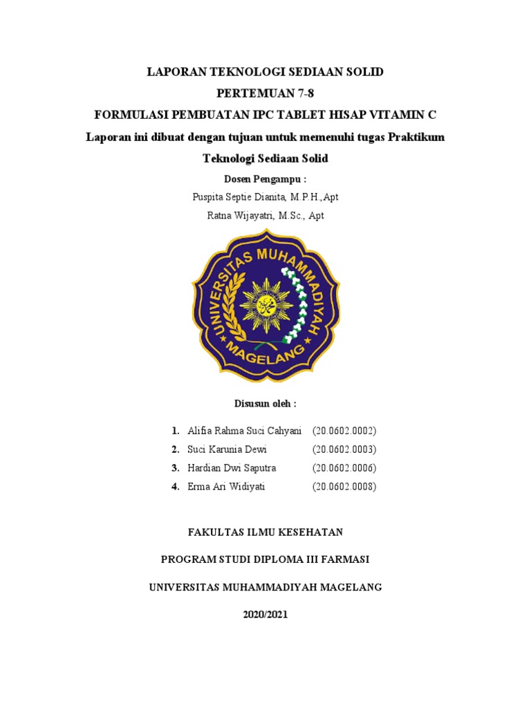 Kel 1 - Laporan Pembuatan Tablet Hisap | PDF