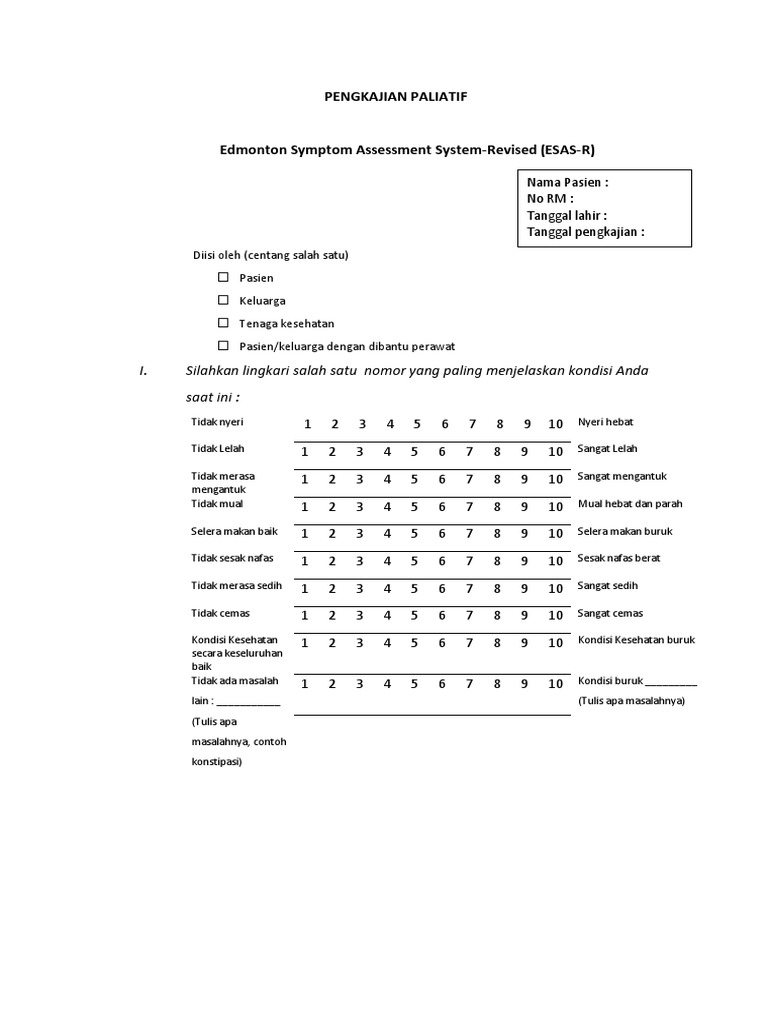 ESAS-R (Bahasa Indonesia) | PDF