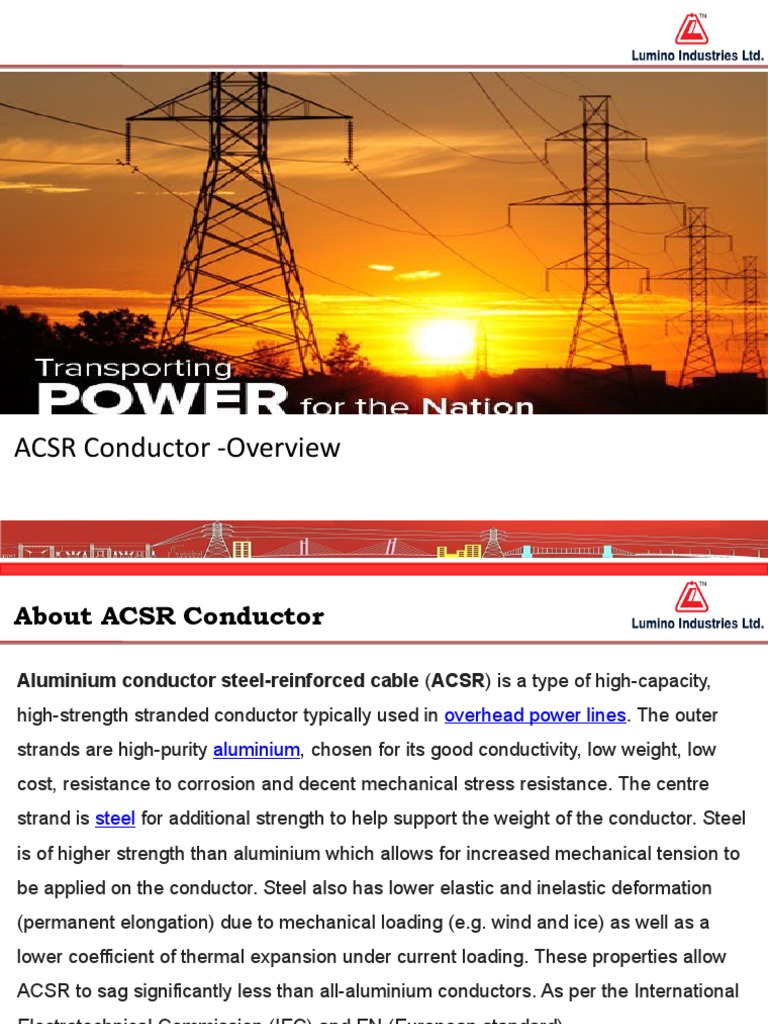 ACSR - Information | Download Free PDF | Electrical Engineering | Materials