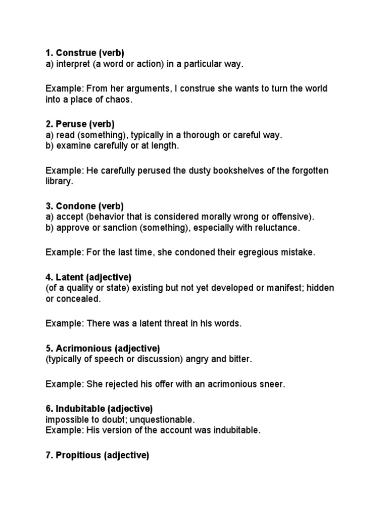 Advanced Words | PDF | Adjective | Verb