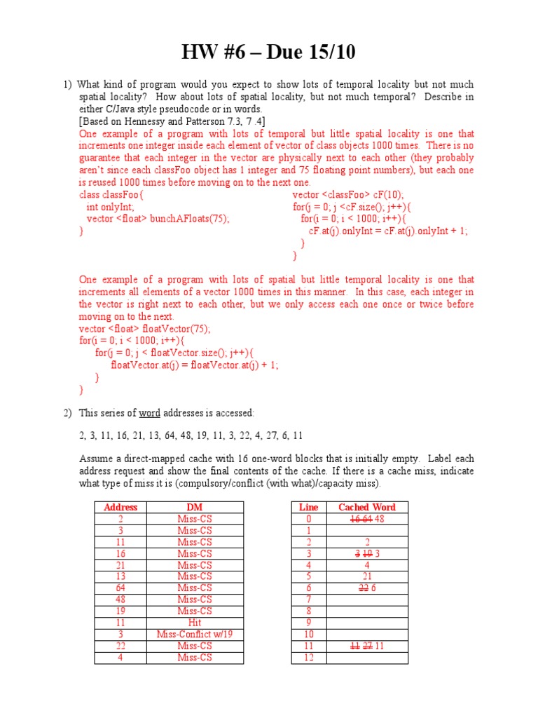 hw6 Soln | PDF | Array Data Structure | Cpu Cache hw6 Soln | PDF | Array Data Structure | Cpu Cache