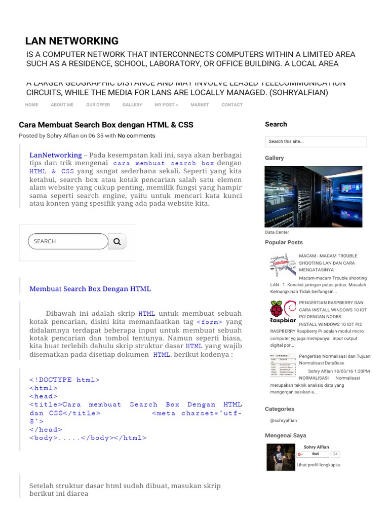Cara Membuat Search Box Dengan HTML & CSS LAN NETWORKING | PDF