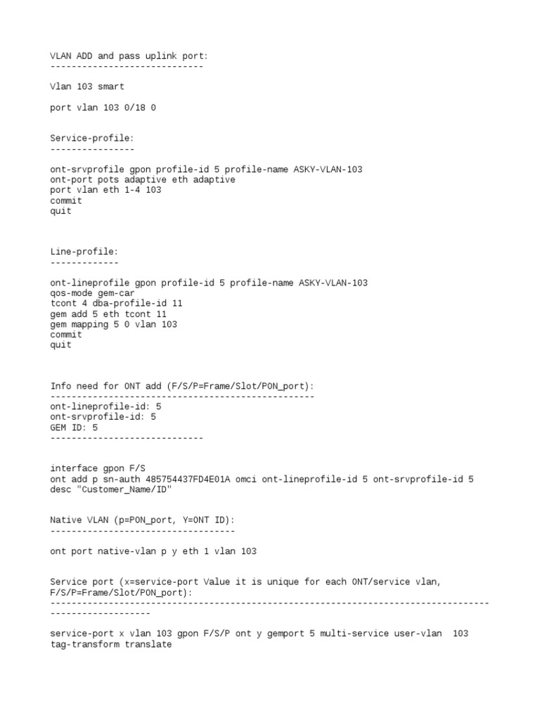 ASKEY ONT Configure | PDF