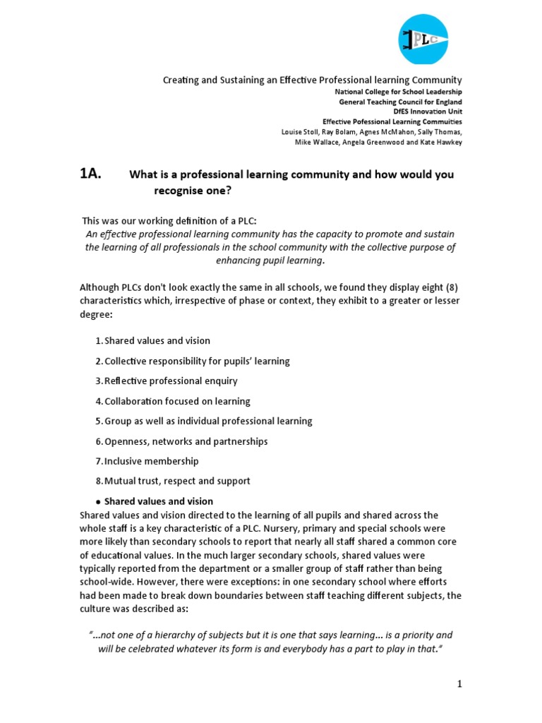 PLC JIGSAW - Professional Learning Communities | PDF | Schools | Teachers