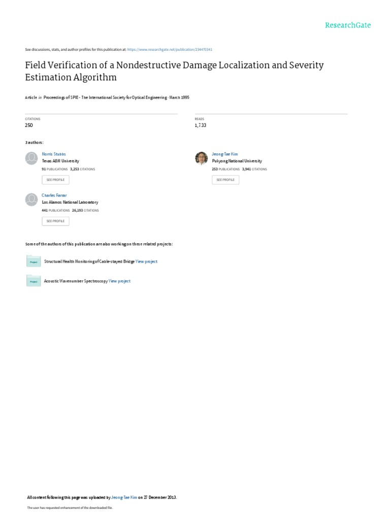 5.field Verification of A Nondestructive Damage Loca | PDF | Deep Foundation | Foot (Unit)