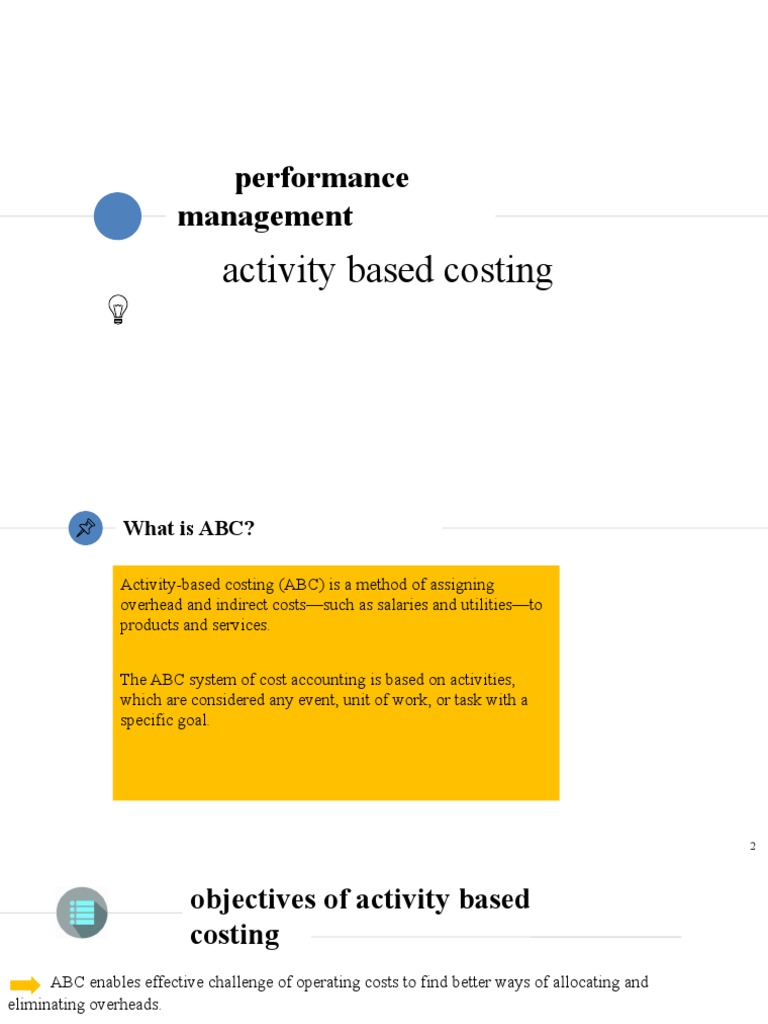 Activity Based Costing: Performance Management | PDF | Cost Accounting ...