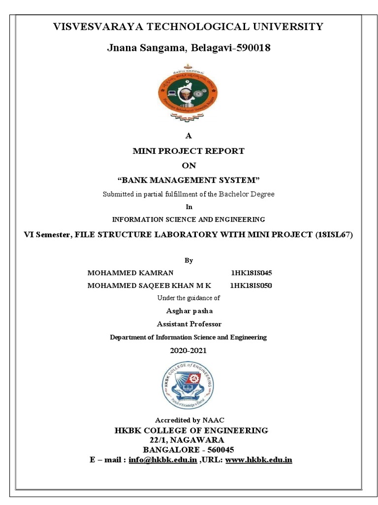 File Structures Mini Project | PDF | Banks | Banks & Banking