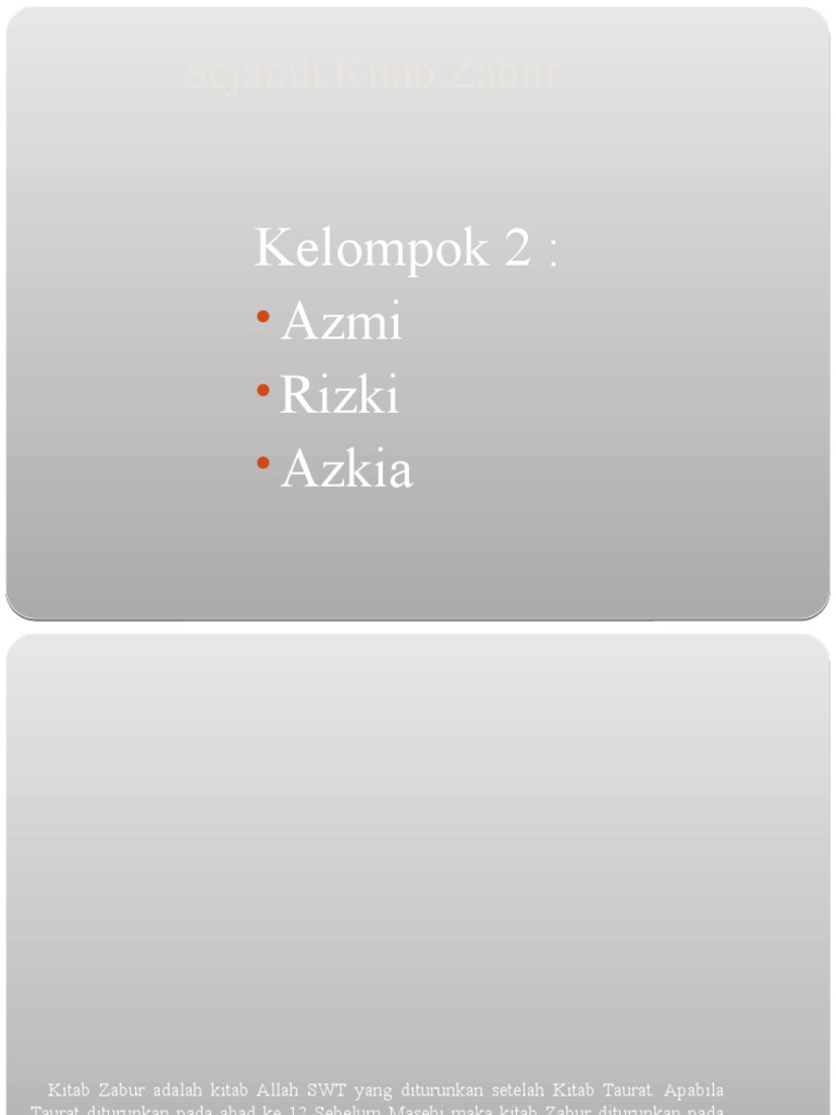 Sejarah Kitab Zabur | PDF | Sejarah | Agama & Spiritualitas