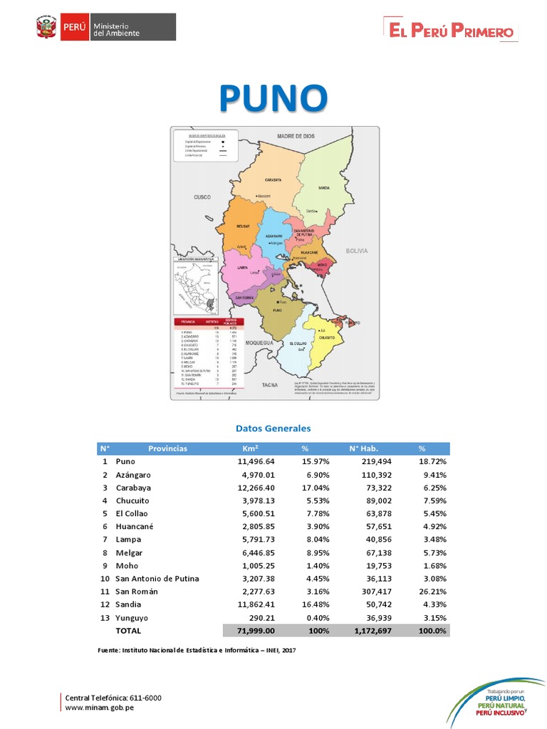 Datos Ambientales de Puno 2020 | PDF | Impacto humano en el medio ...