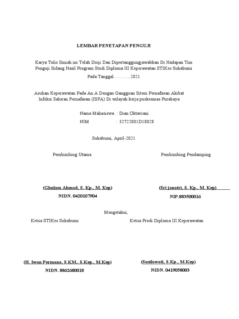 Lembar Penetapan Penguji | PDF