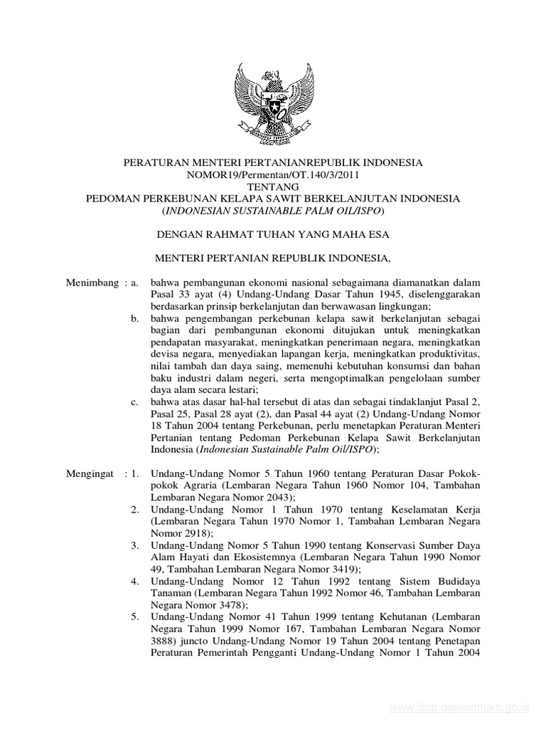 Permentan 19 11 | PDF