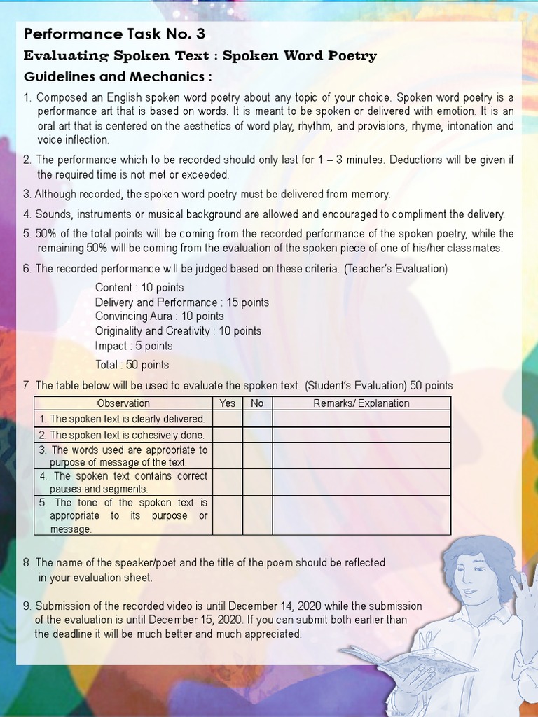 Spoken Word Poetry Performance Evaluation | PDF