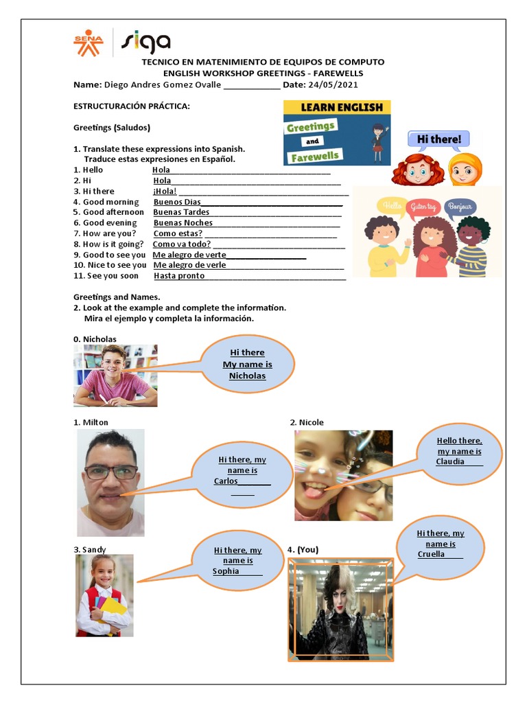 English Greetings and Farewells Guide | PDF