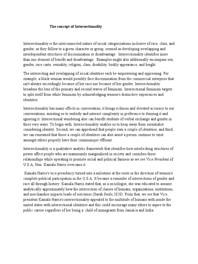 The Concept of Intersectionality | PDF | Intersectionality | Social ...