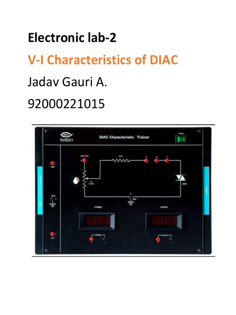 V-I Characteristics of DIAC Analysis | PDF | Technology & Engineering ...