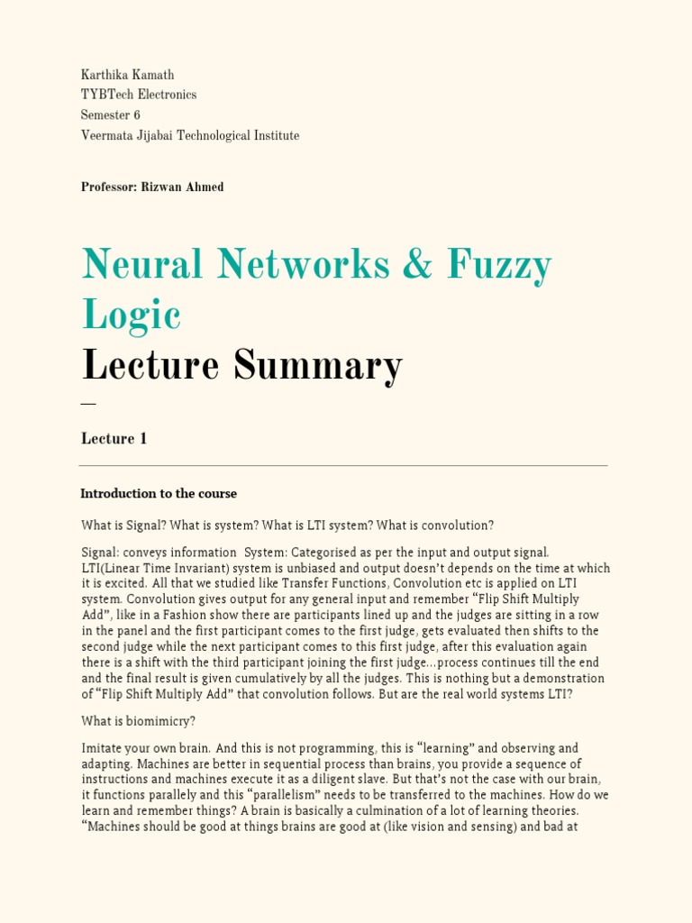 Neural Networks and Fuzzy Logic | PDF | Eigenvalues And Eigenvectors ...