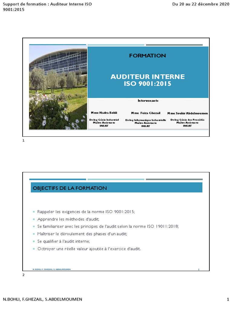 Support de Formation AUDITEUR INTERNE ISO 9001-2015 ETUDIANTS | PDF ...