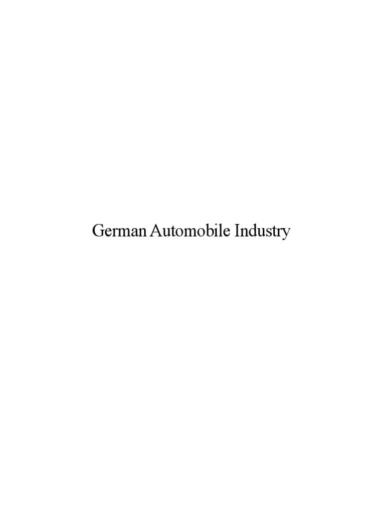 German Automobile Industry | PDF | Car | Market (Economics)