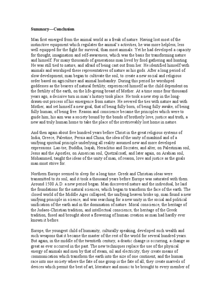 Conclusion | PDF | Conscience | Reason