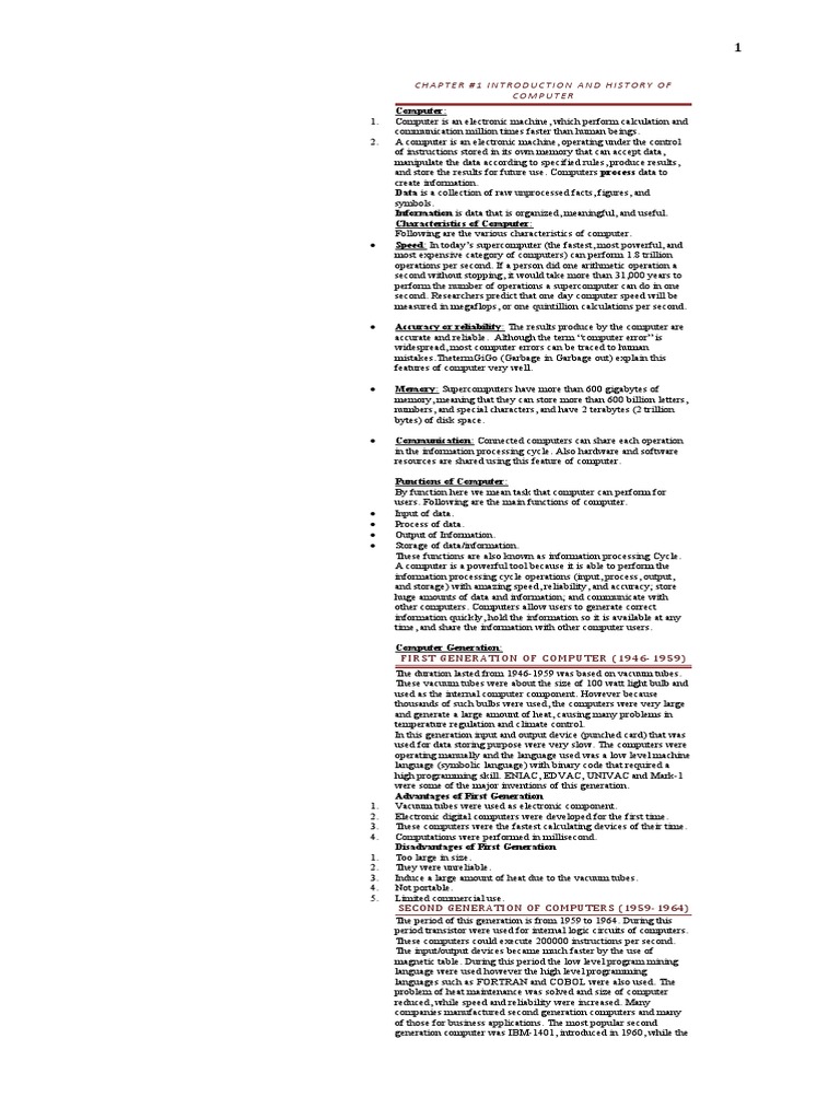 Introduction to the History of Computers | PDF | Databases | Computer ...