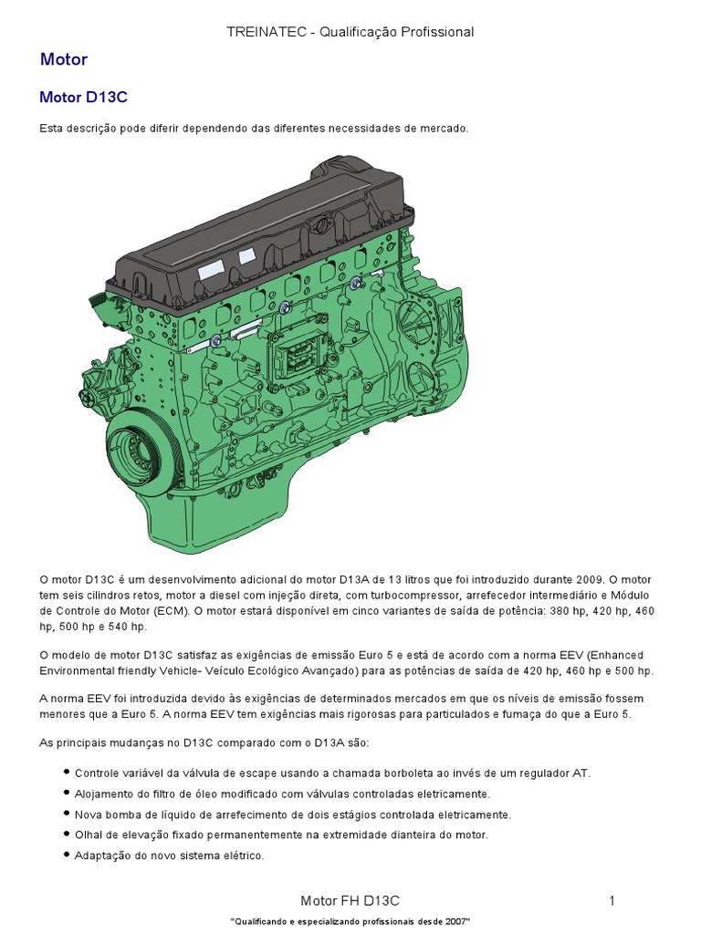 Motor Volvo FH D13C-3 | PDF | Turbocompressor | Bomba