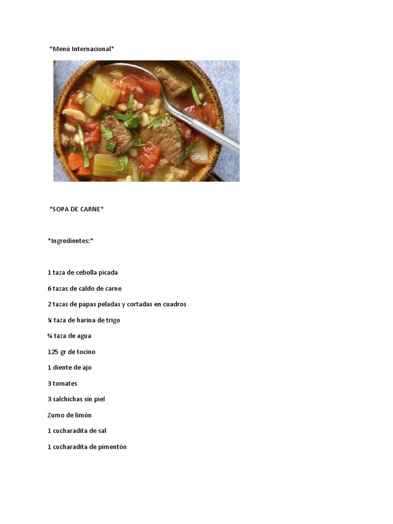 ?recetas de Cocina - Menu Internacional | PDF | ensalada | Alimentos