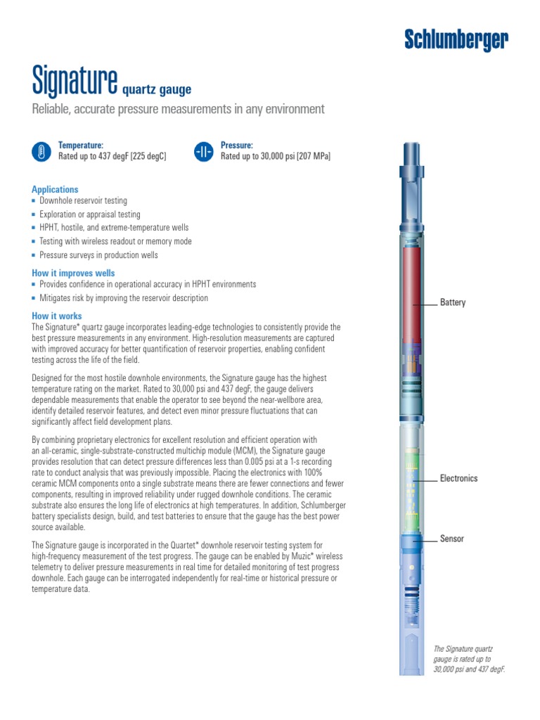 Signature Quartz Gauge Ps | PDF | Pressure Measurement | Calibration