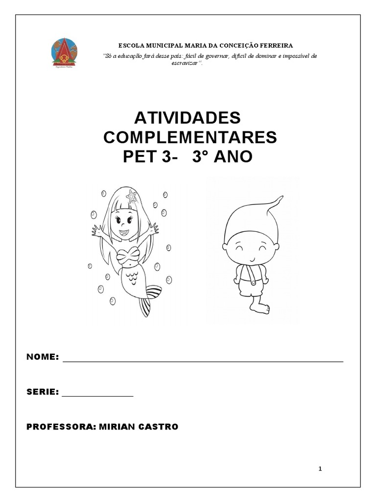 Atividades-Complementar-3° Ano Pet 3 | PDF | Desperdício | Terra