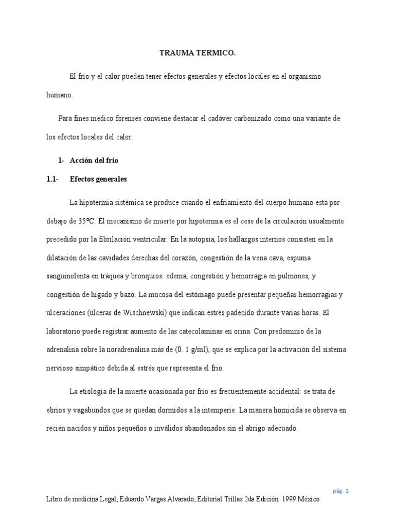Trauma Termico | PDF | Quemar | Edema