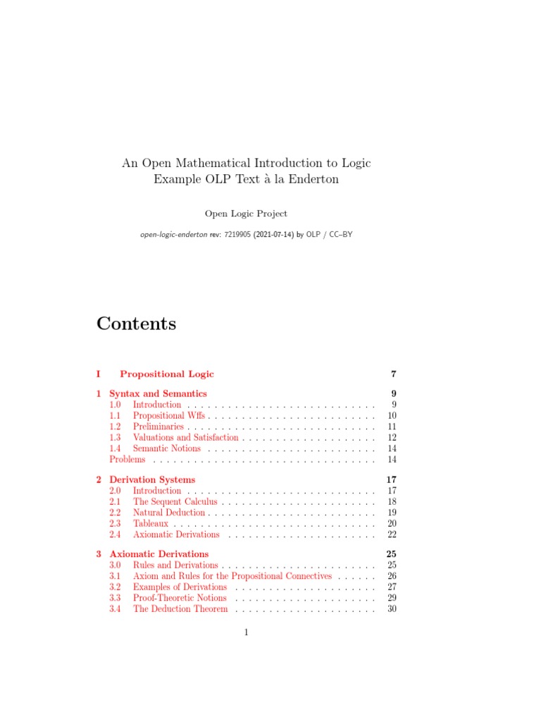 Open Logic Enderton | PDF | First Order Logic | Theorem