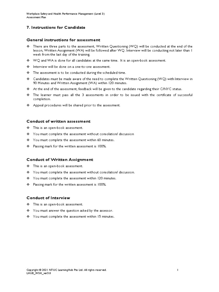 Instructions For Candidate | PDF