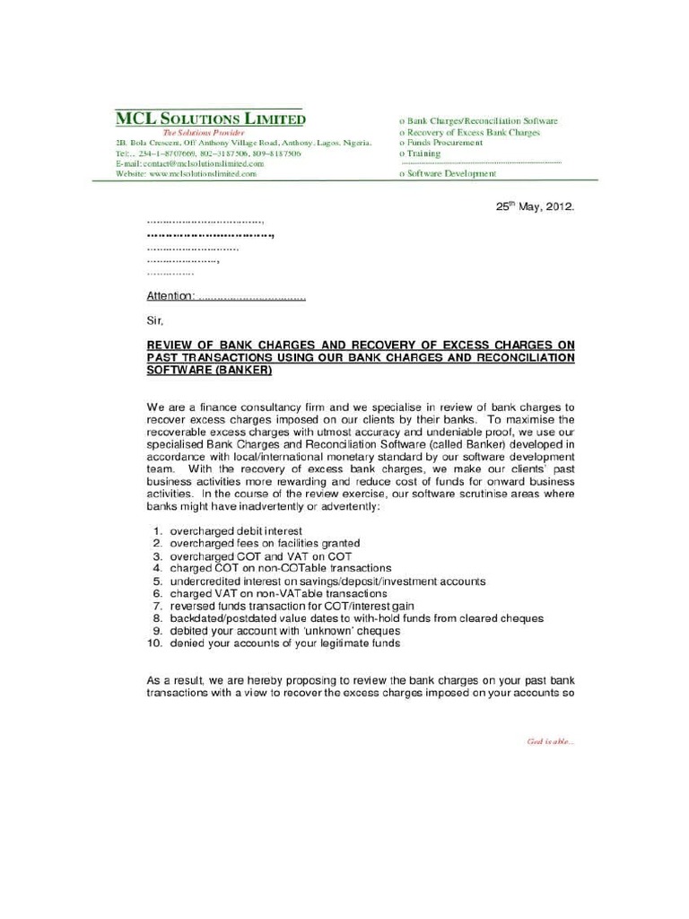 Excess Bank Charges | PDF | Banks | Overdraft