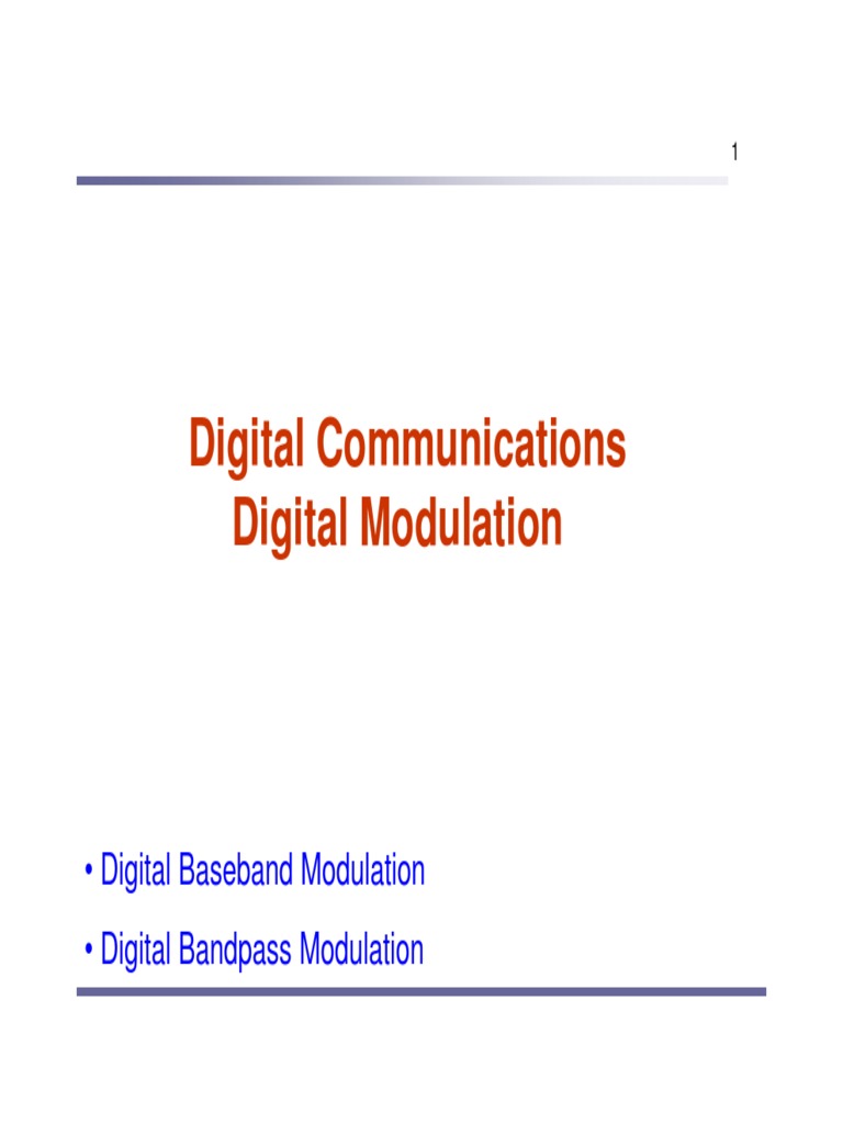 Digital Communications Digital Modulation | PDF | Modulation | Computing