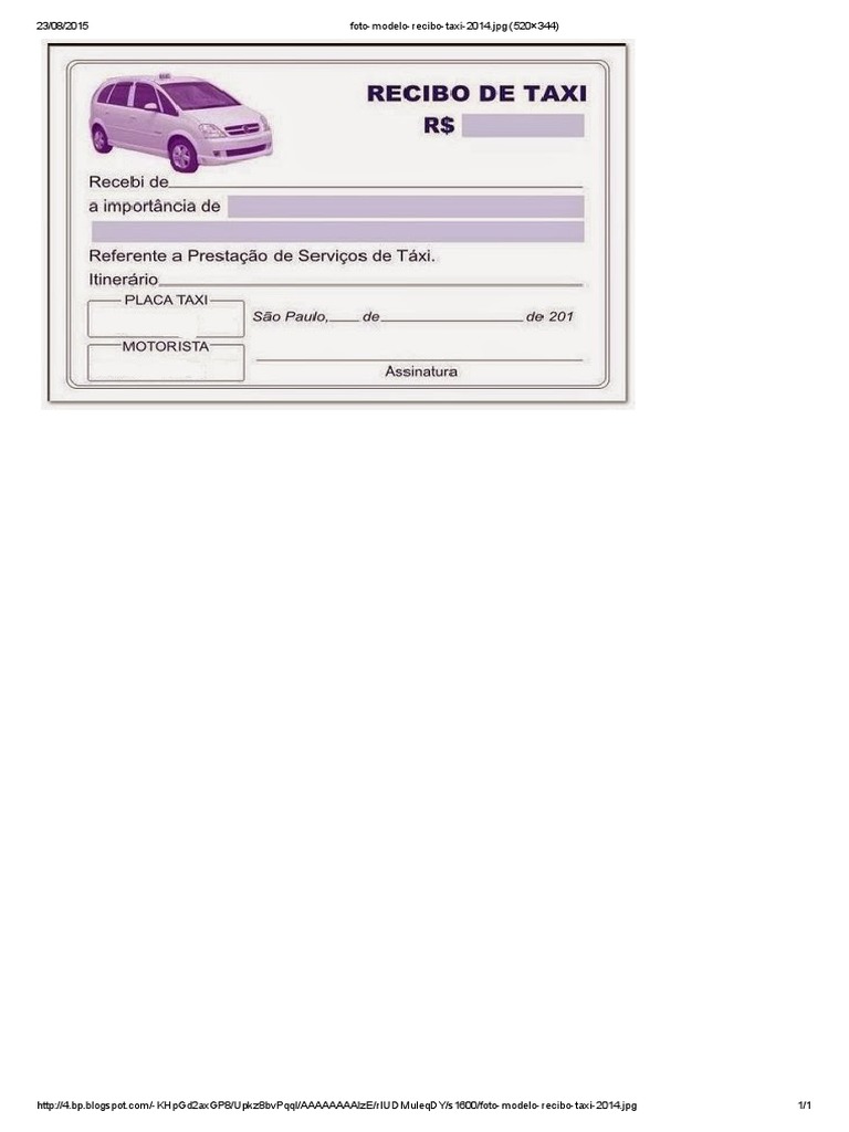Foto Modelo Recibo Taxi 2014 | PDF