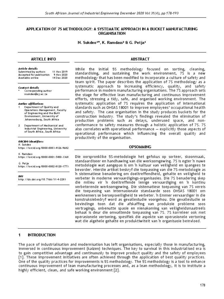 Application of 7s Methodology | PDF | Errors And Residuals | Cronbach's ...