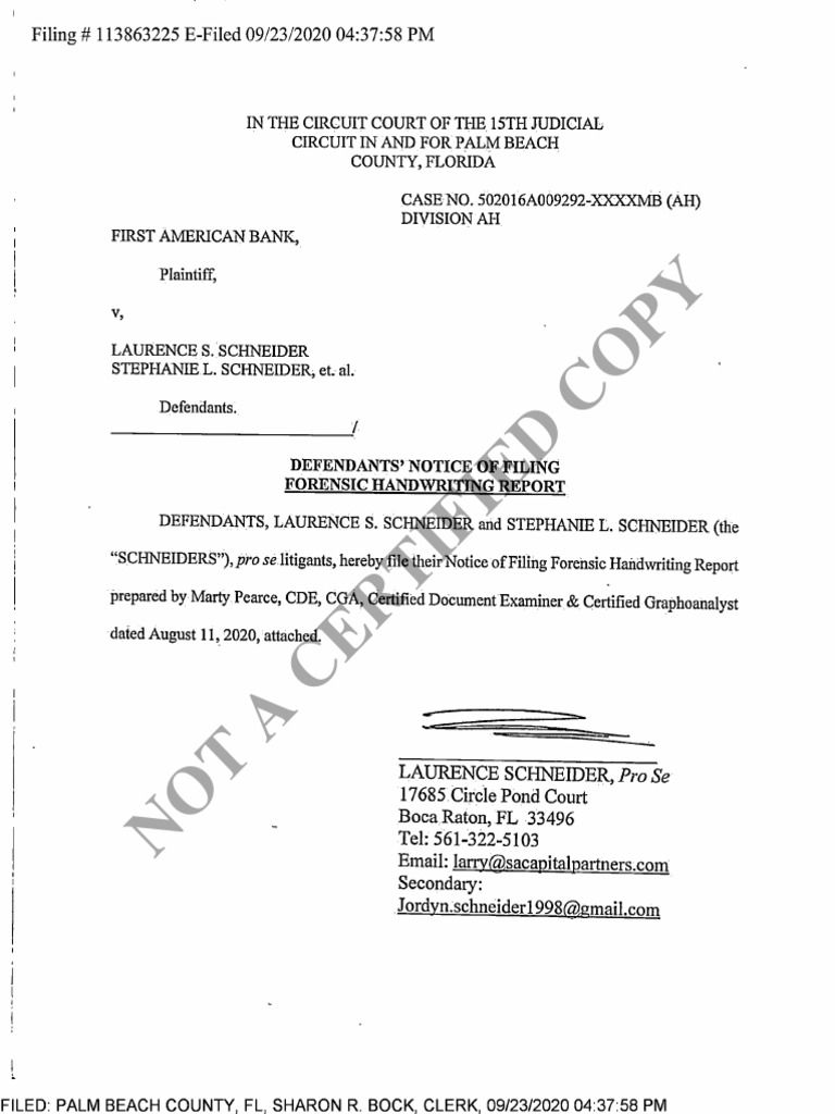 D.E. 595 Notice of Filing Forensic Handwriting Expert | PDF | Cm/Ecf ...