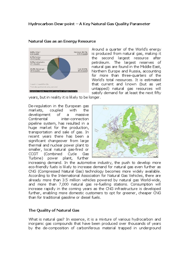 Hydrocarbon Dew-Point - A Key Natural Gas Quality Parameter | PDF ...