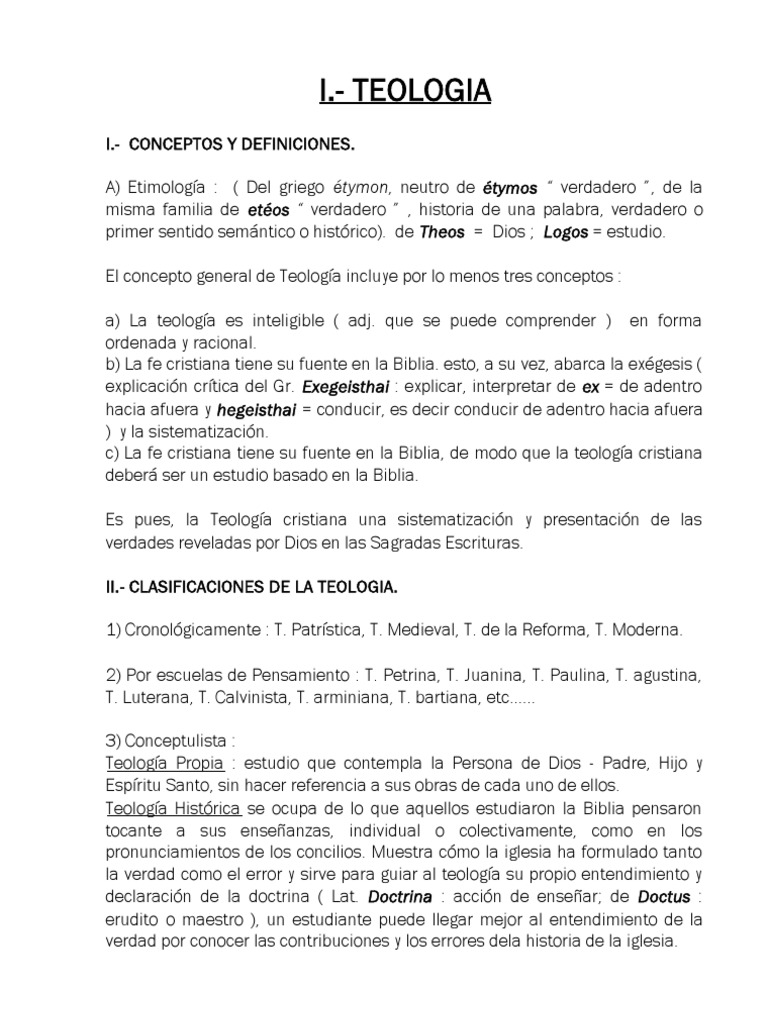 Etimología y Conceptos de Teología | PDF | Yahvé | Divinidad ...